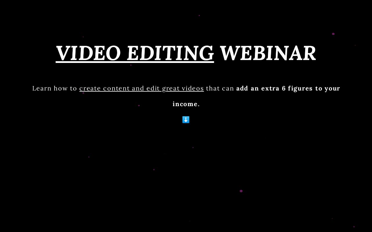 video editing webinar